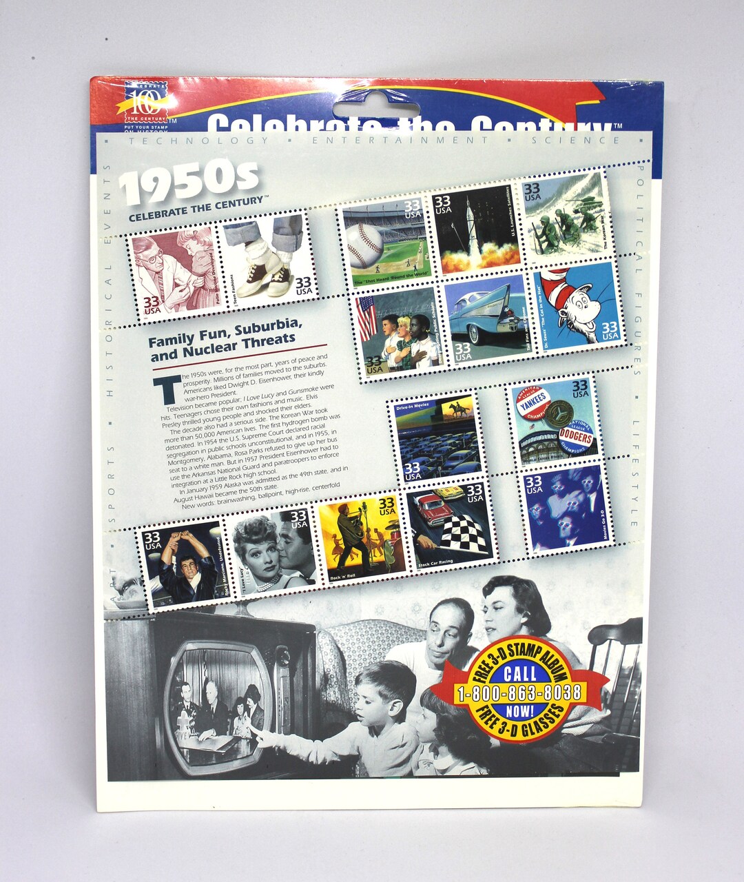 1950s Celebrate the Century Stamp Sheet/ 1950's Culture & History ...