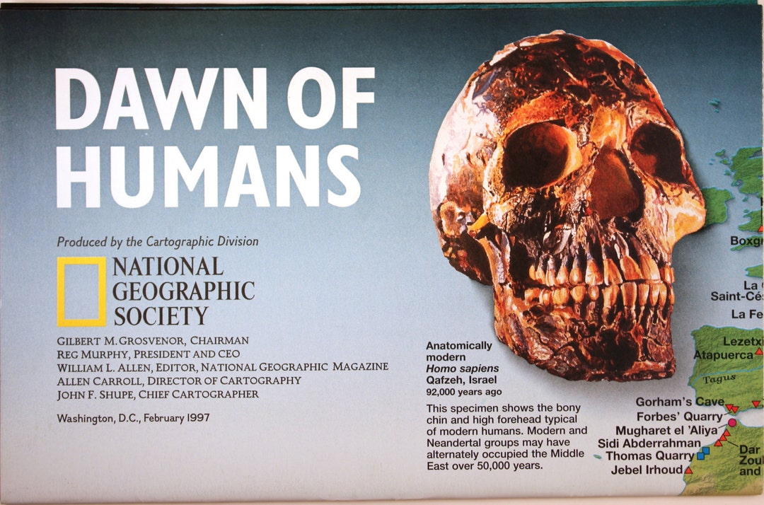 Dawn of Humans Chart-map/ Cartography/ Maps/ National Geographic ...