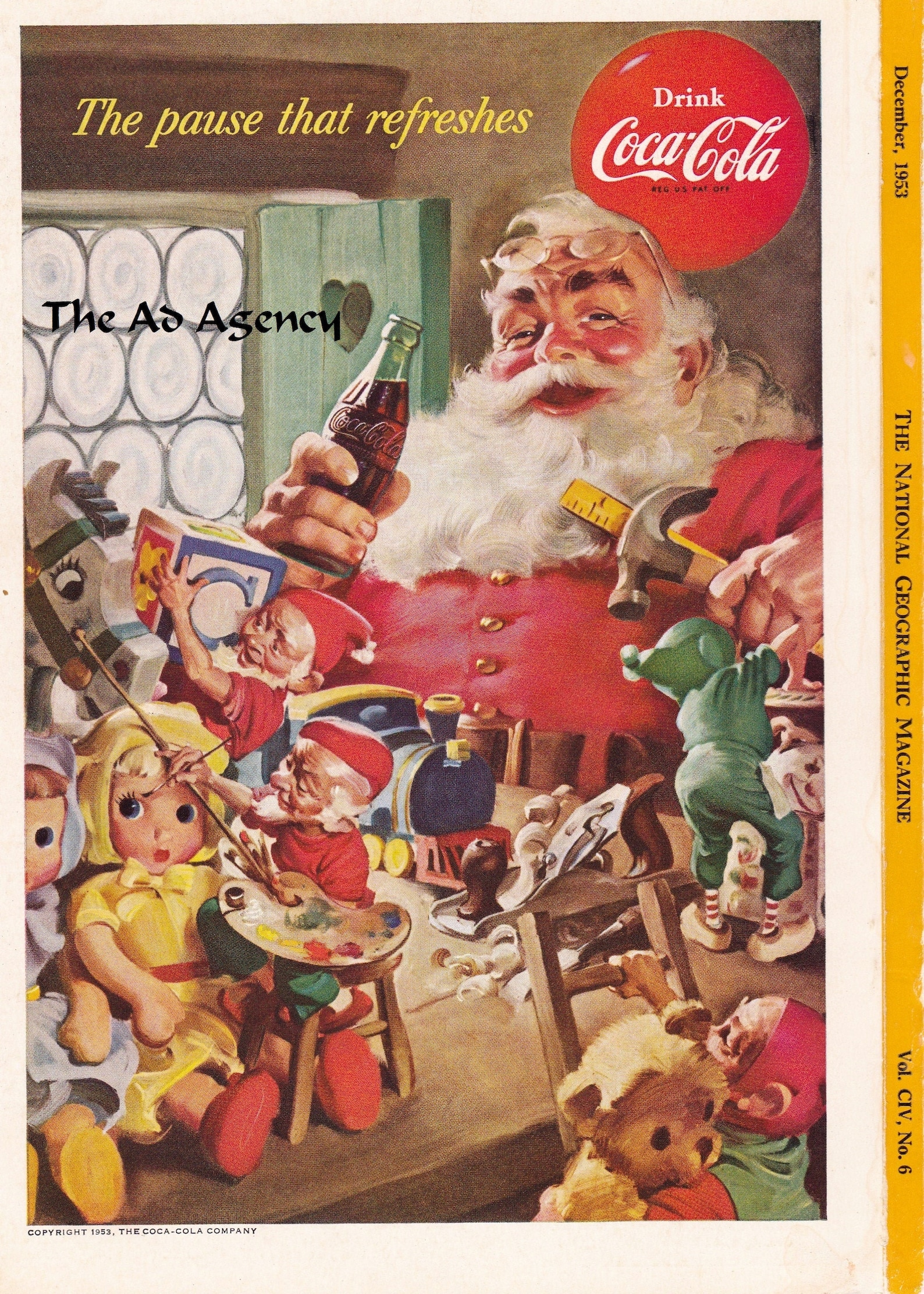 1953 Coca Cola Santa Claus Ad Coke /vintage ad /Christmas ad/ | Etsy