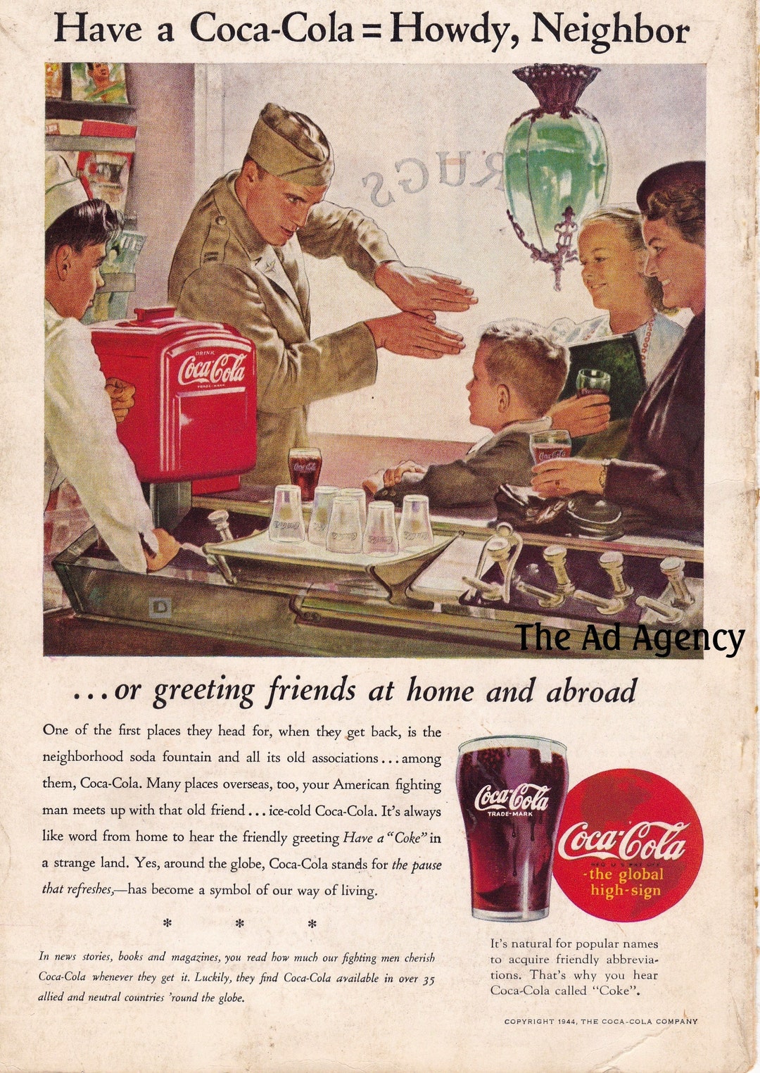 1944 Coca-cola World War II Return Soldier Magazine Advertisement/ww II ...
