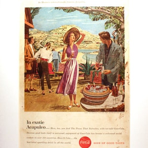 1957 Acapulco Coca-cola Magazine Advertisement/vintage Advertising ...