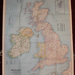 Medieval England Vintage Map/ Cartography/ Maps/ National Geographic ...