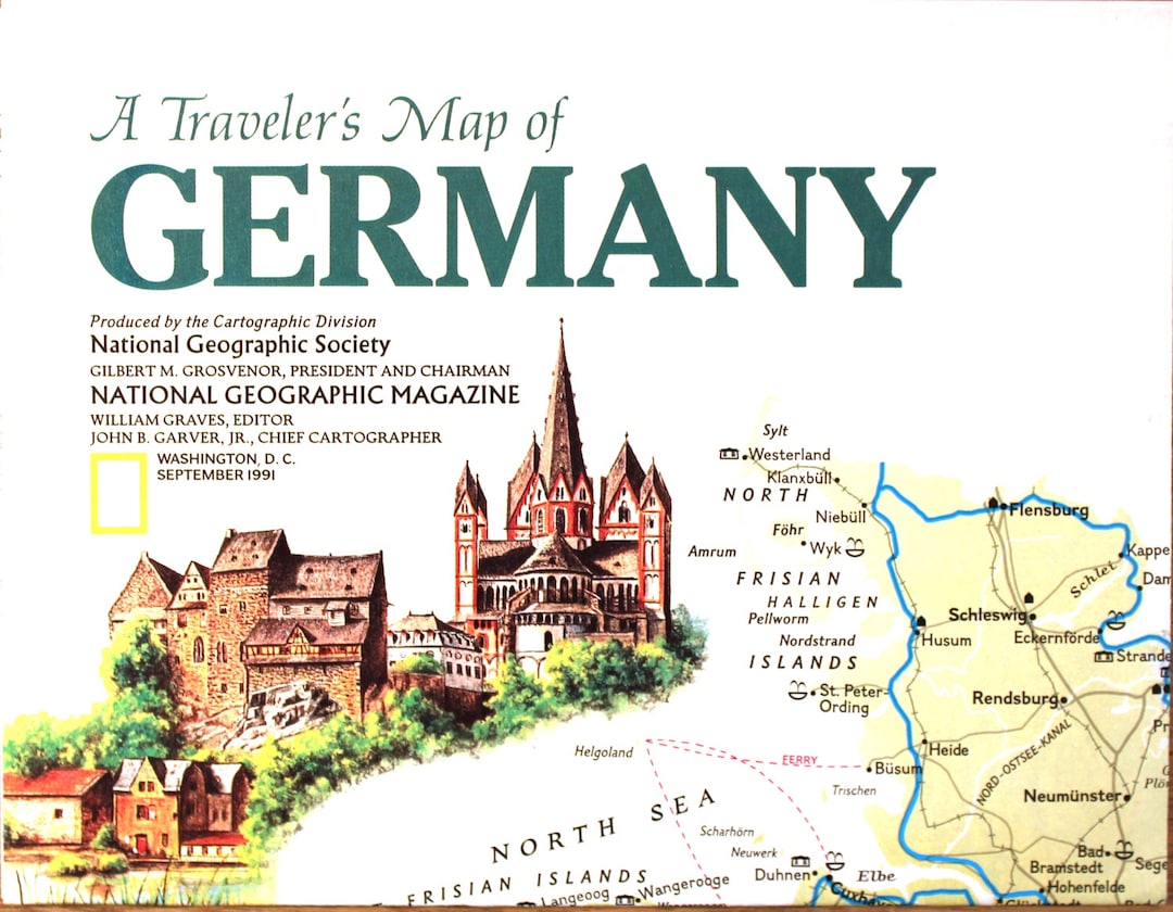 Germany Traveler's Map Vintage Map/ Germany/ National Geographic ...