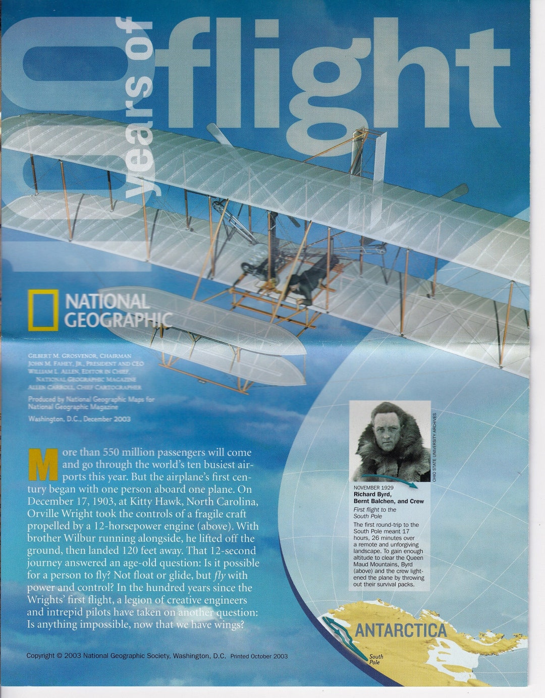 100 Years of Flight Chart/ Wright Brothers/ Aircraft/ Flying/ History ...