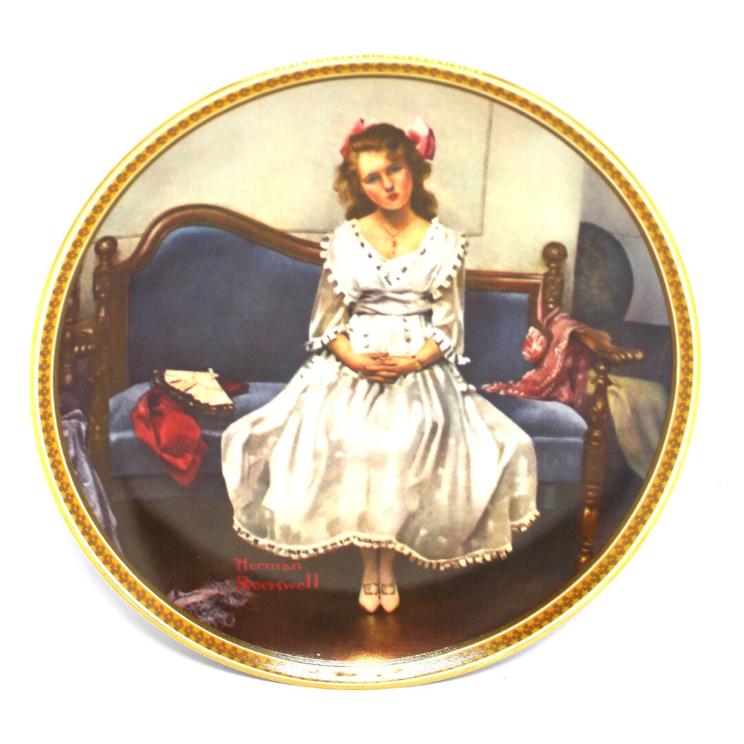 Norman Rockwell "waiting at the Dance" Collectible Plate/ "rockwell's ...
