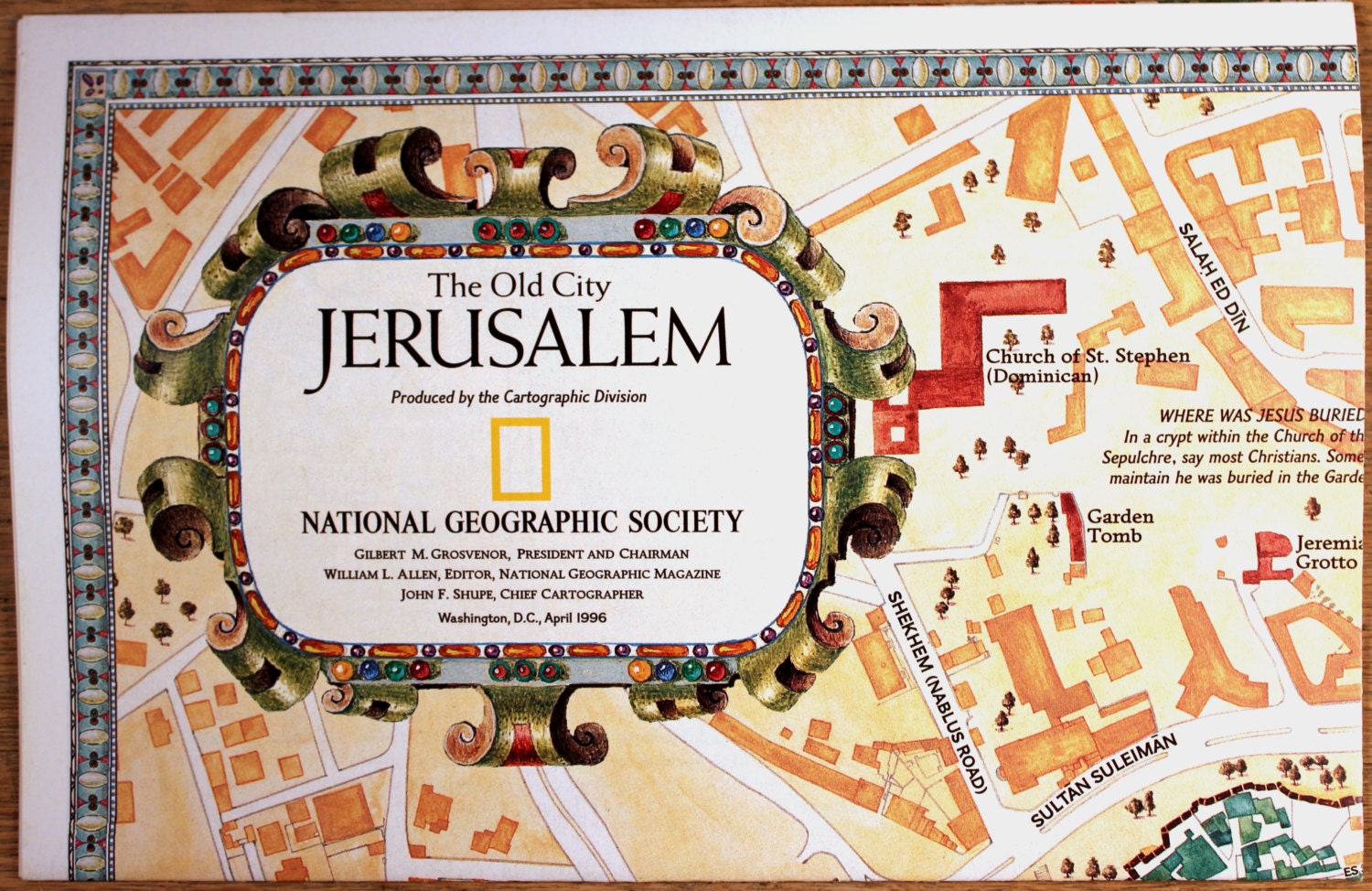 Jerusalem: the Old City Map/ National Geographic/ Cartography/ - Etsy
