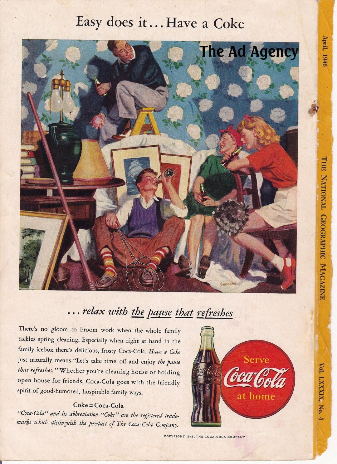 1946 Coca-cola "easy Does It ... Have a Coke" Magazine Advertisement ...
