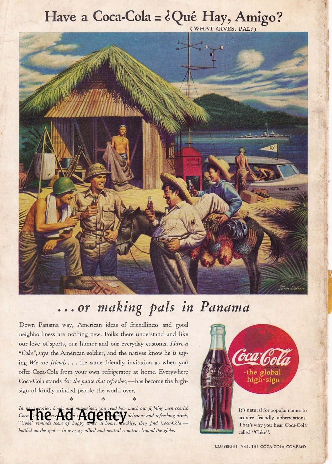 1944 Coca-cola Panama World War II Magazine Advertisement/ww II ...
