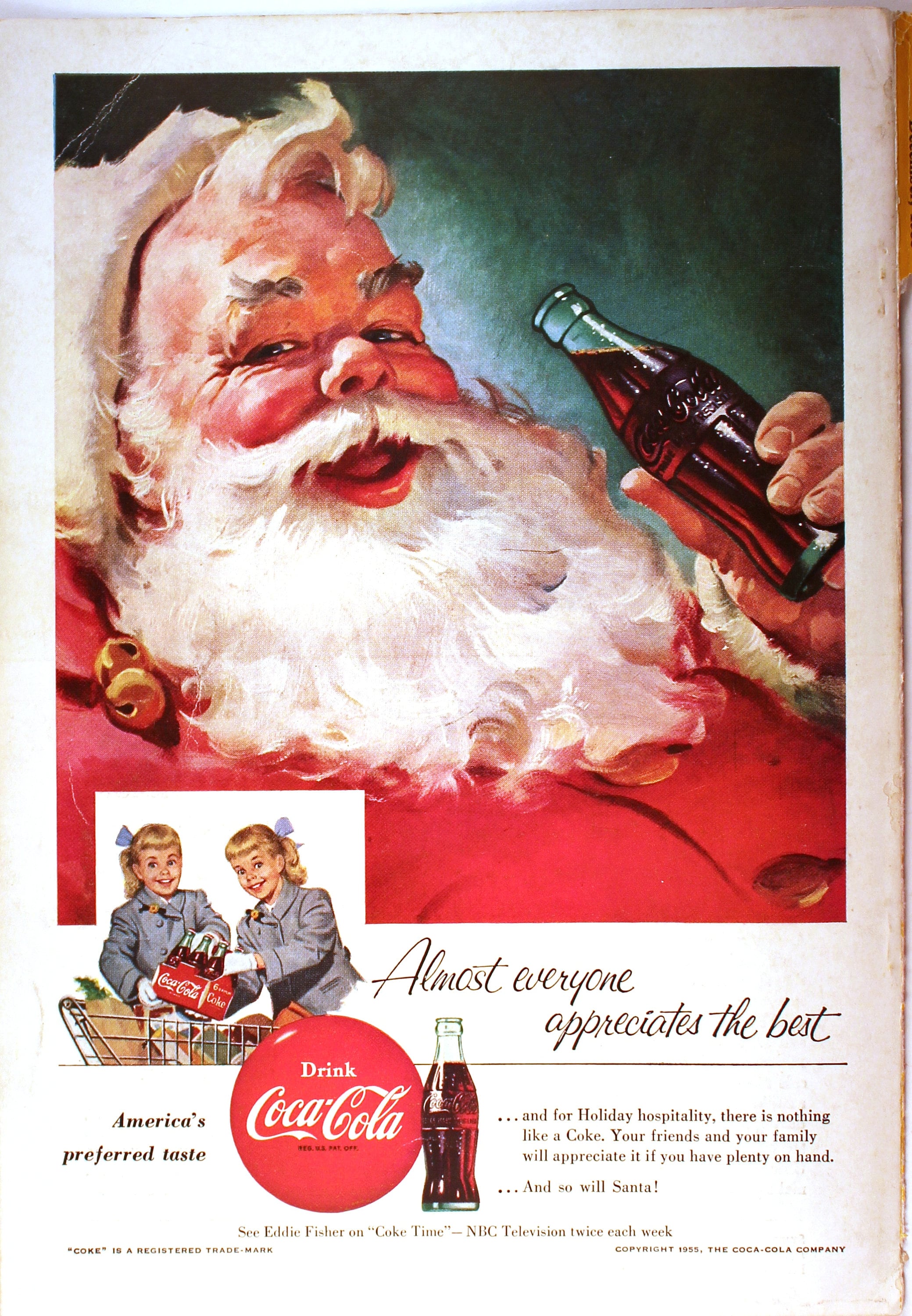 1955 Coca-cola Santa Claus Ad /coke /vintage Ad/ Christmas - Etsy
