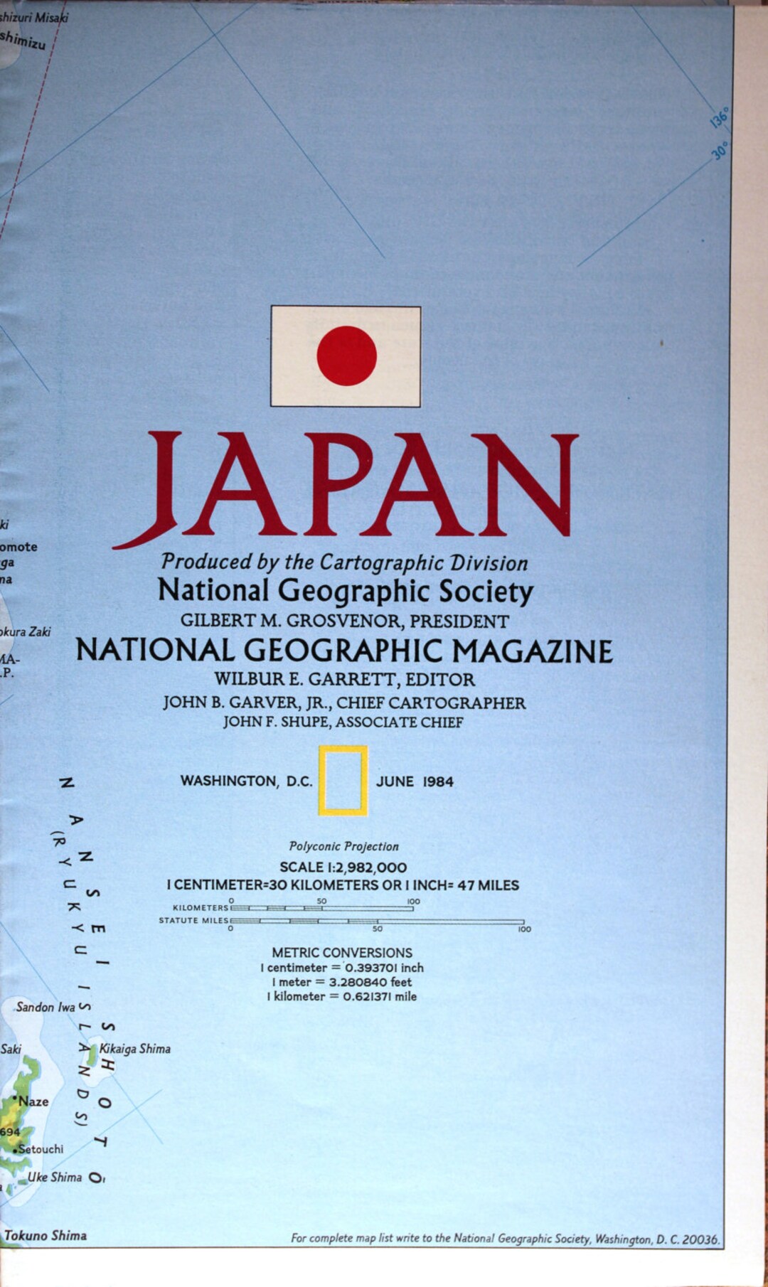 Japan Vintage Map/ National Geographic/ Cartography/ Maps/ Japanese ...