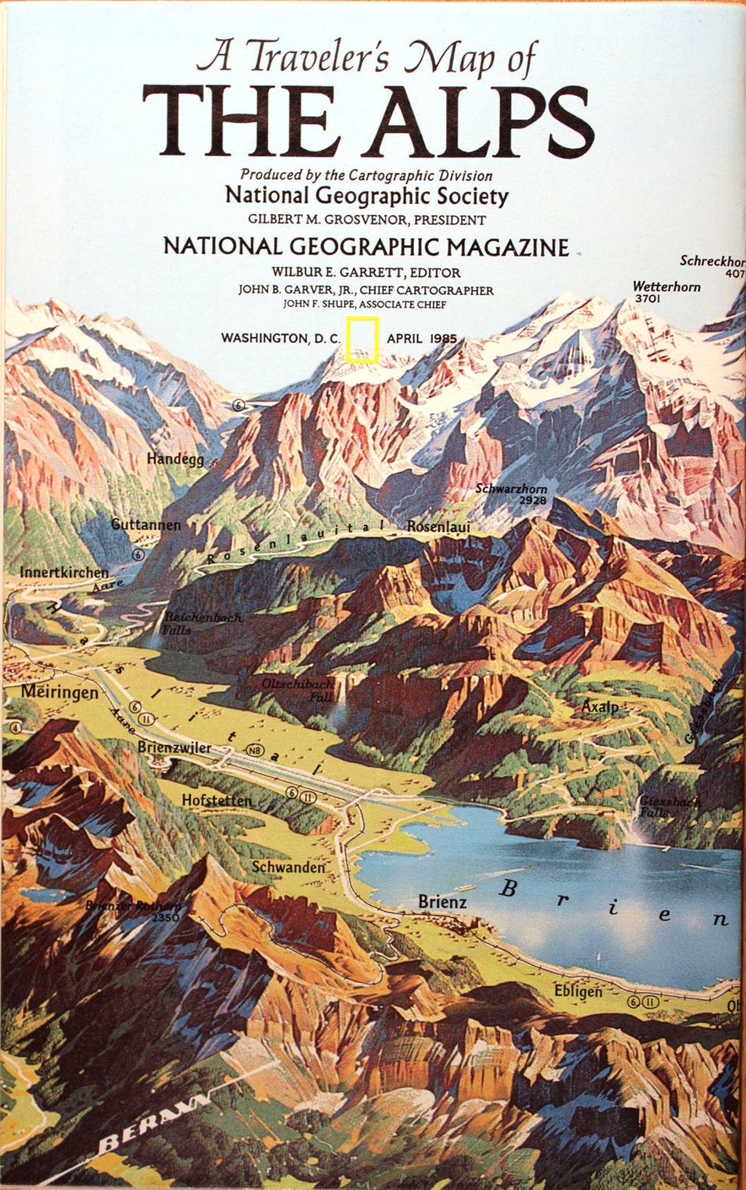 Alps Vintage Map and Traveler's Guide/ Cartography/ Maps/ National ...