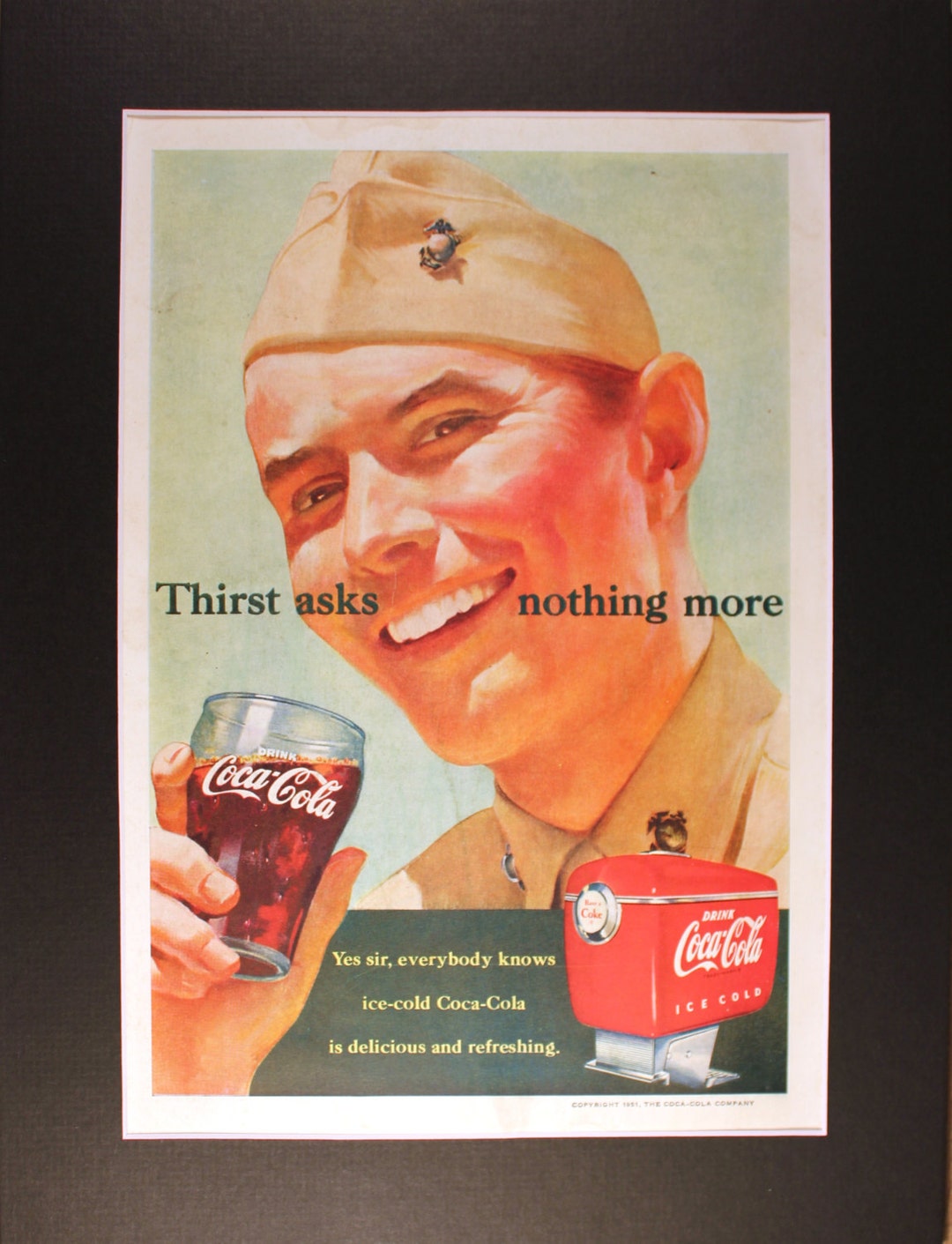 1951 Coca-cola Marine Vintage Magazine Advertisement/ Marine Corps ...