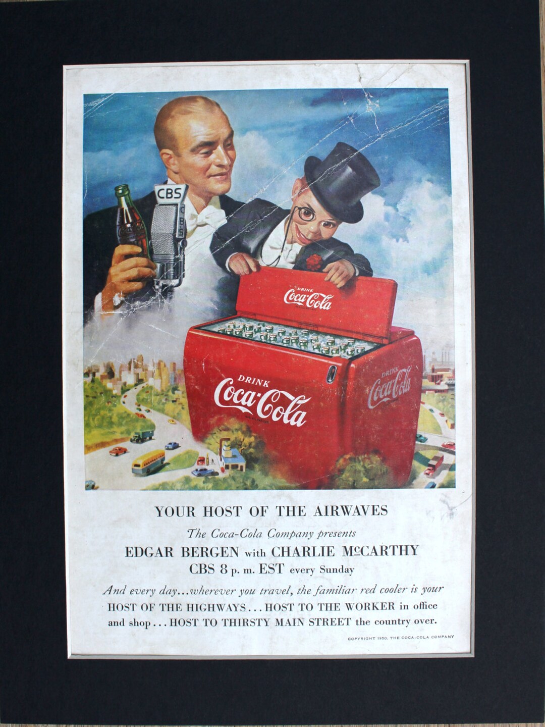 1950 Coca-cola Edgar Bergen/charlie Mccarthy Magazine Advertisement - Etsy