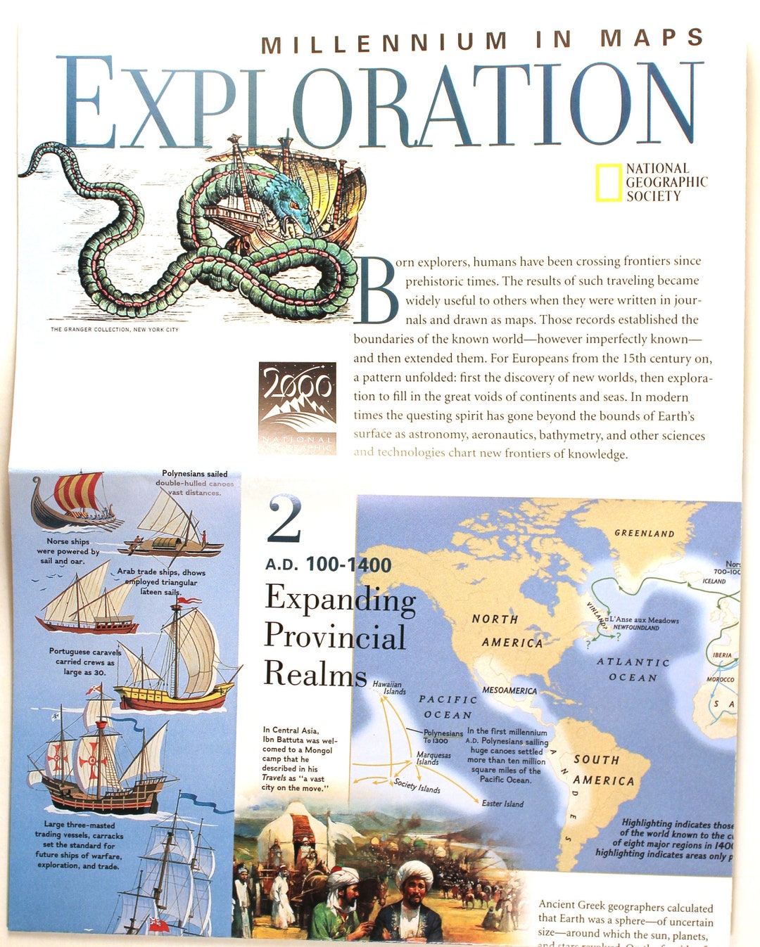 Millennium in Maps Exploration Vintage Map-chart of the World/ National ...