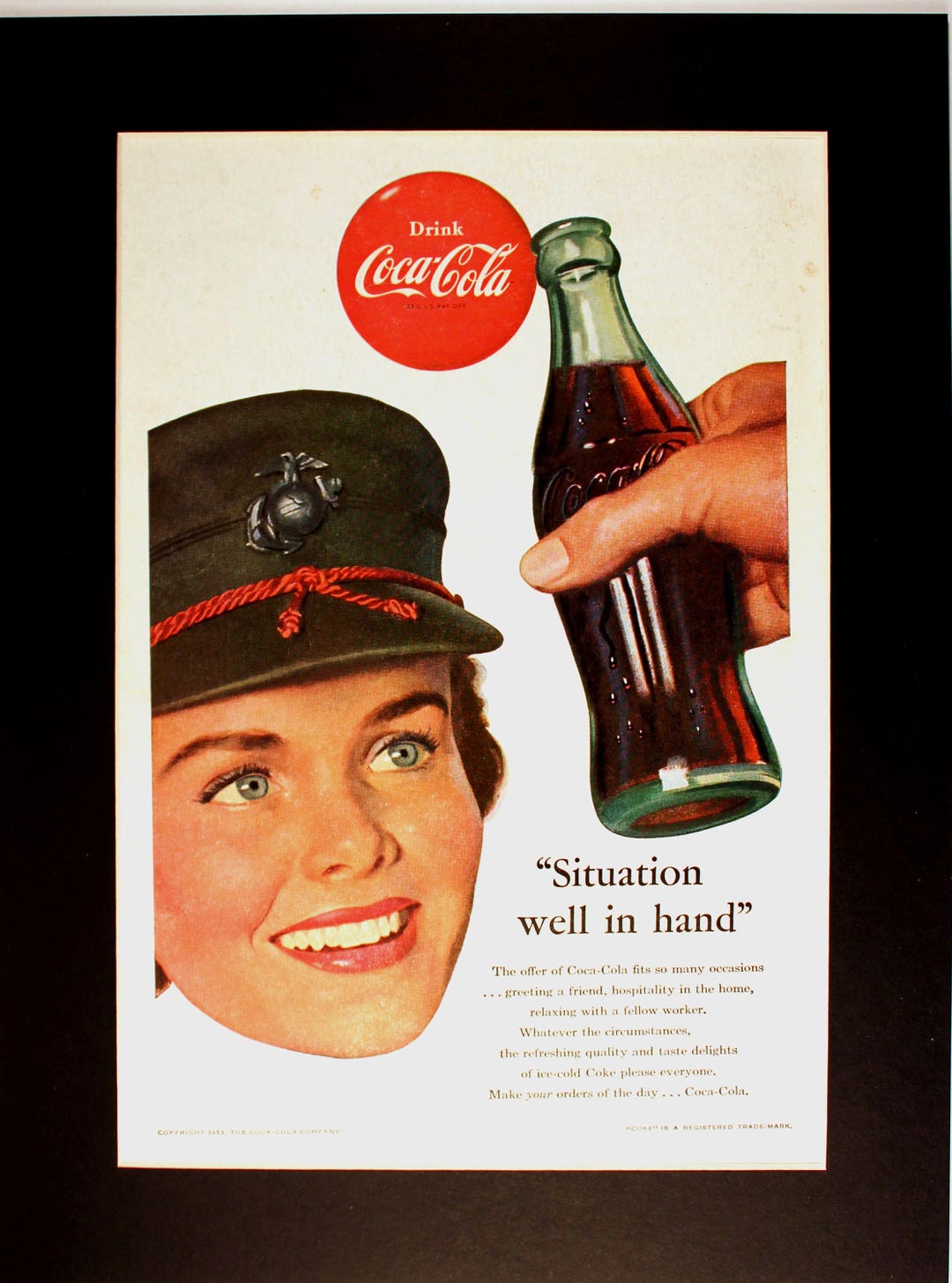 1953 Coca-cola Marine Corps Female Vintage Magazine Advertisement ...