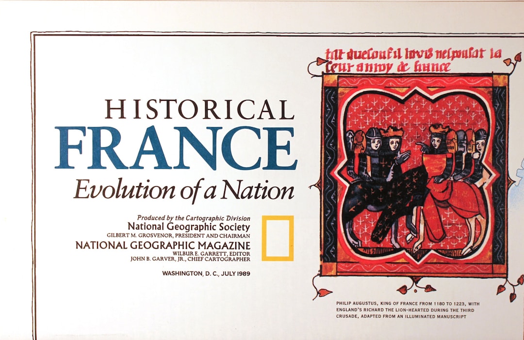 Historical France: Evolution of a Nation Vintage Map/ Cartography/ Maps ...