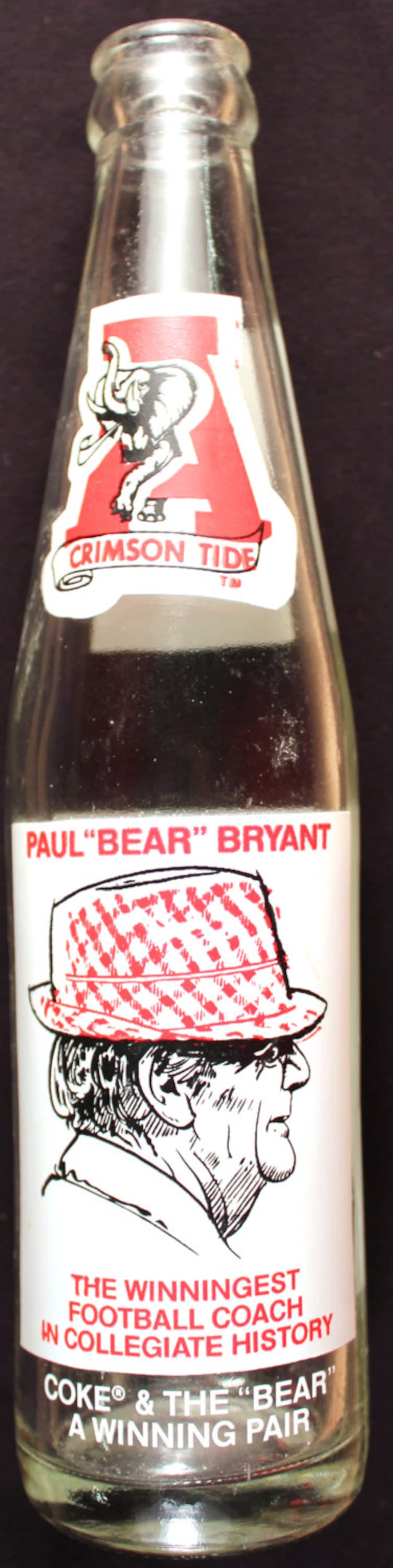 Bear Bryant Collectible Empty Coke Bottle/alabama Football/sports/coca ...