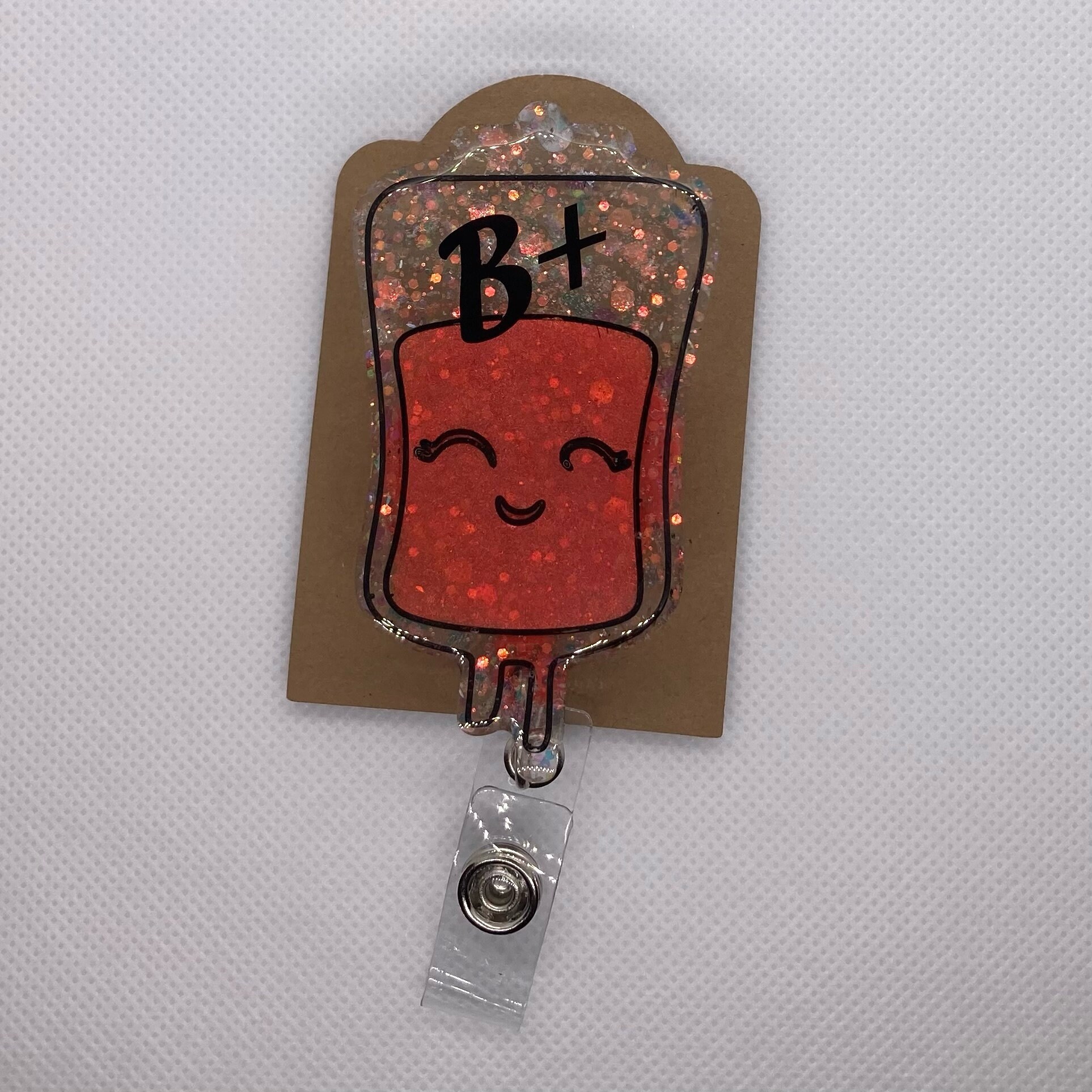 B Positive Blood Bag Badge Reel - Etsy