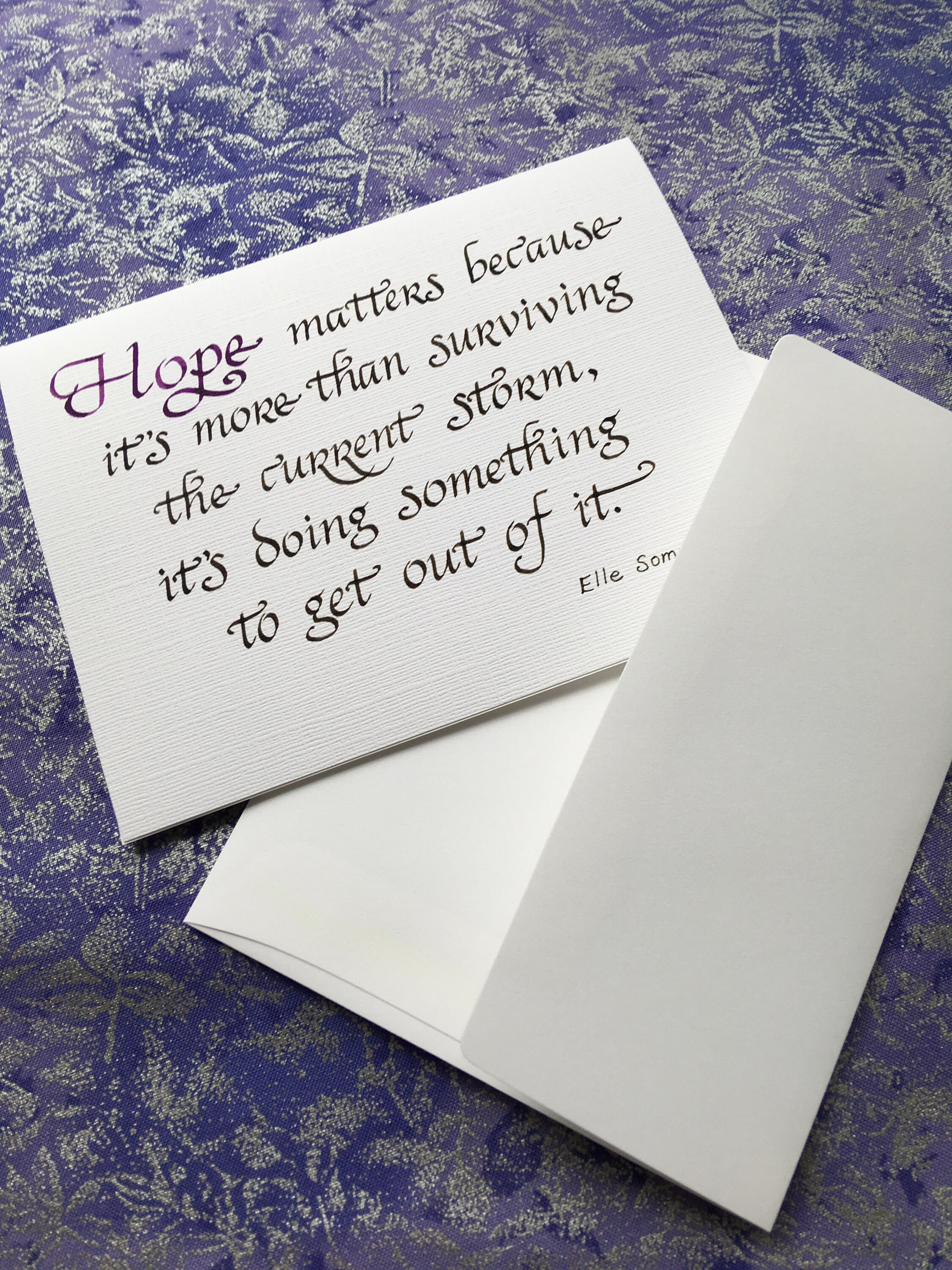 Hope Calligraphy Card 4.25 X 5.5 Hope Quote - Etsy