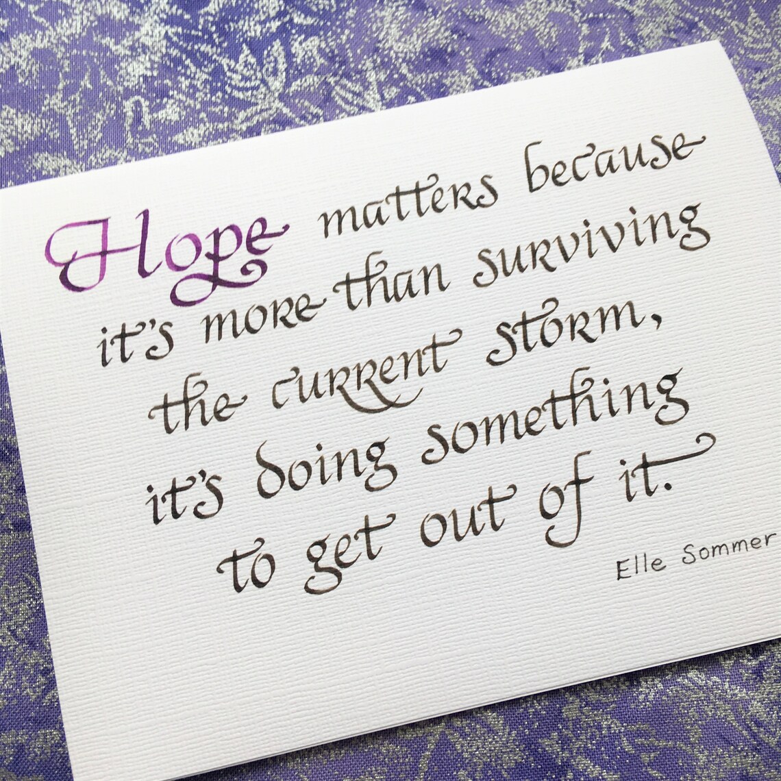 Hope Calligraphy Card 4.25 X 5.5 Hope Quote | Etsy