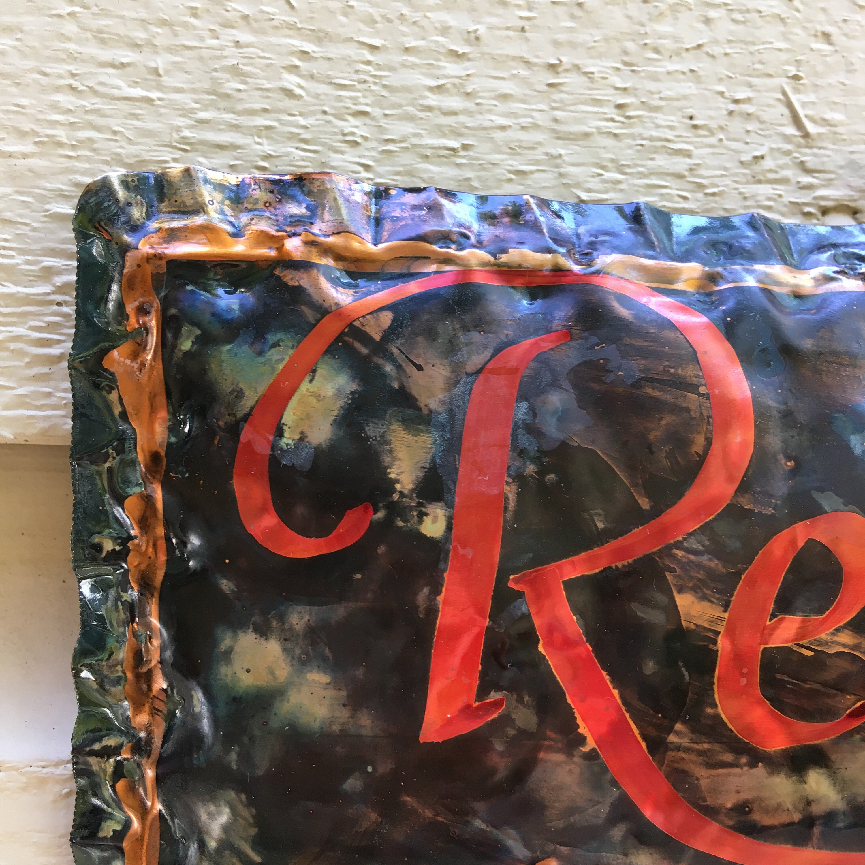 Relax Solid Copper Sign With Calligraphy and Verdigris - Etsy