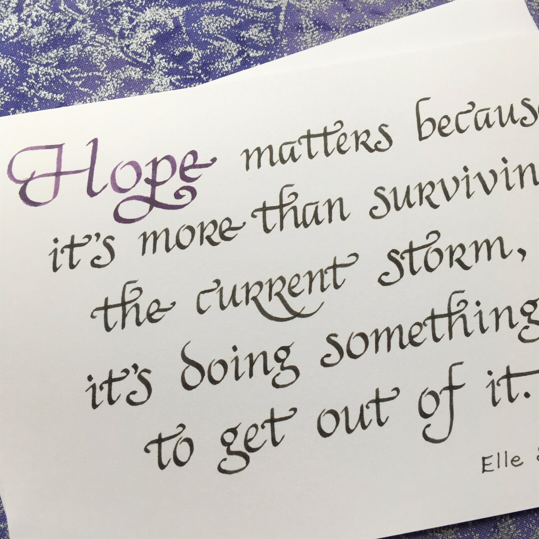 Hope Calligraphy Card: Encouragement Gift (5" X 7") - Etsy