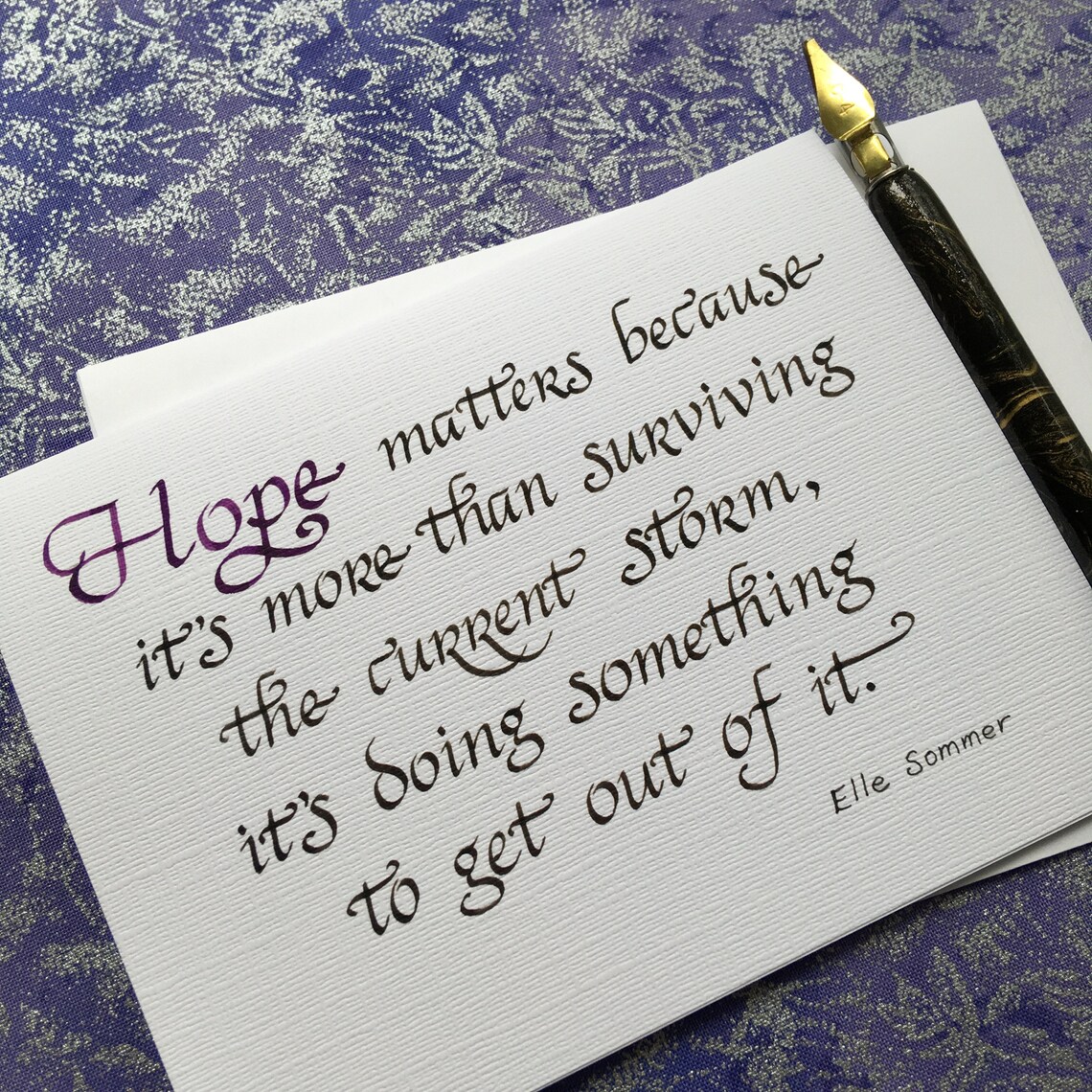 Hope Calligraphy Card 4.25 X 5.5 Hope Quote | Etsy