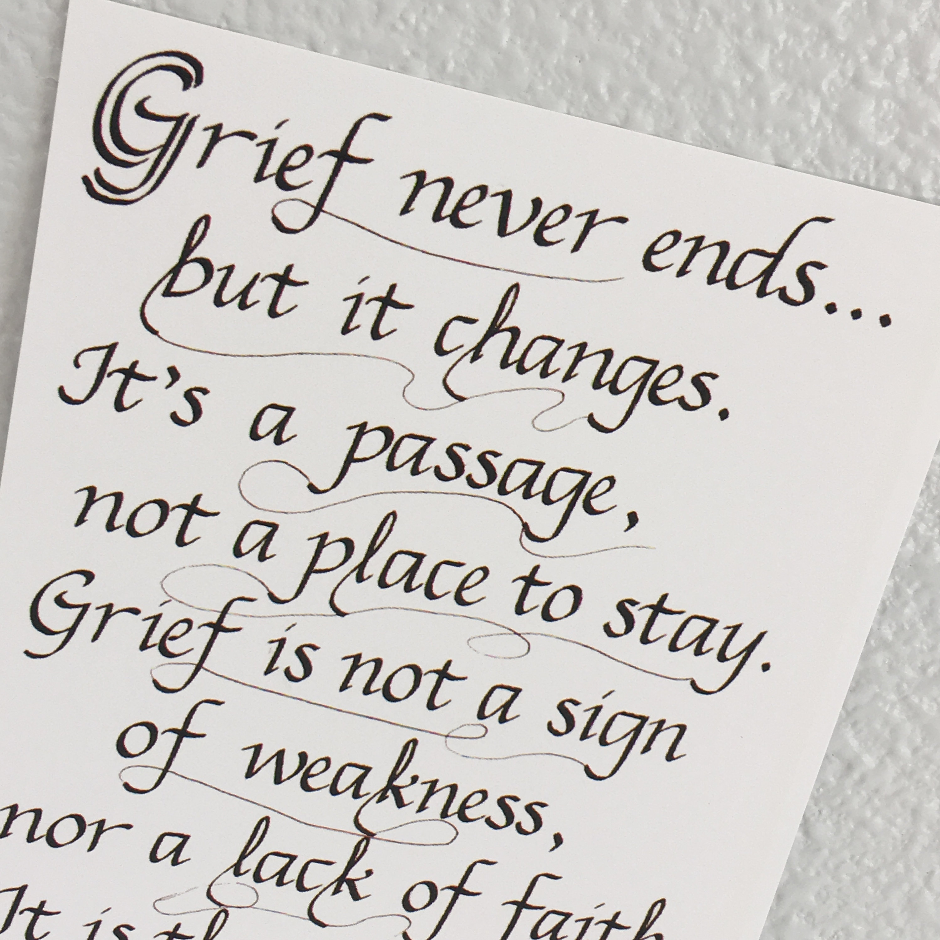 Grief Quote Calligraphy Art Print: Sympathy Gift (5x7) - Etsy