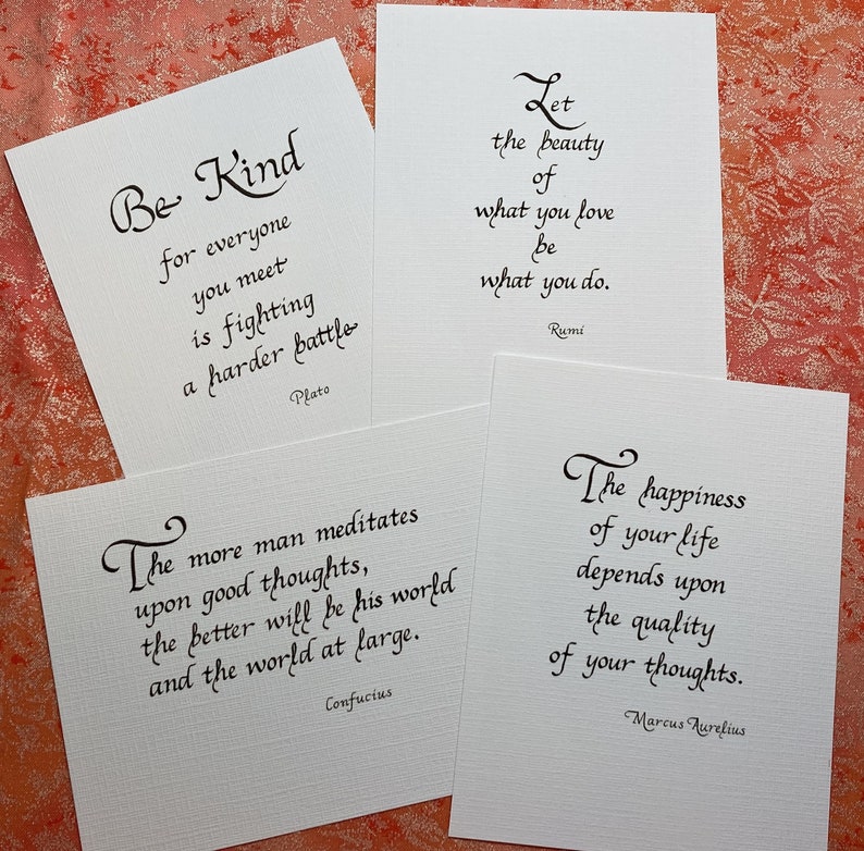 Philosopher Quotes Calligraphy Prints: Confucius, Rumi, Plato, Aurelius ...