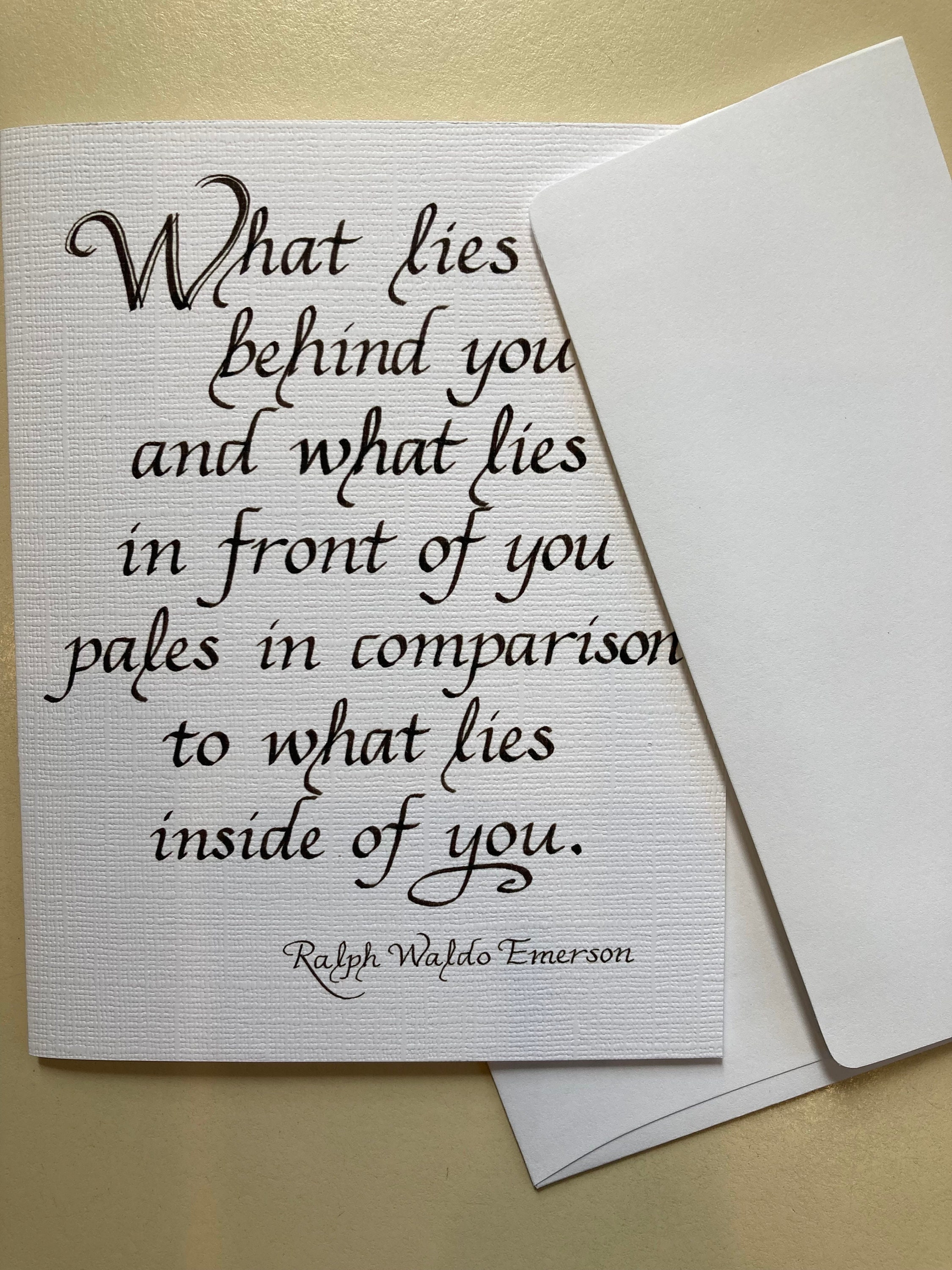 Emerson Quote Calligraphy Card: Graduation, Strength (4.25" X 5.5") - Etsy