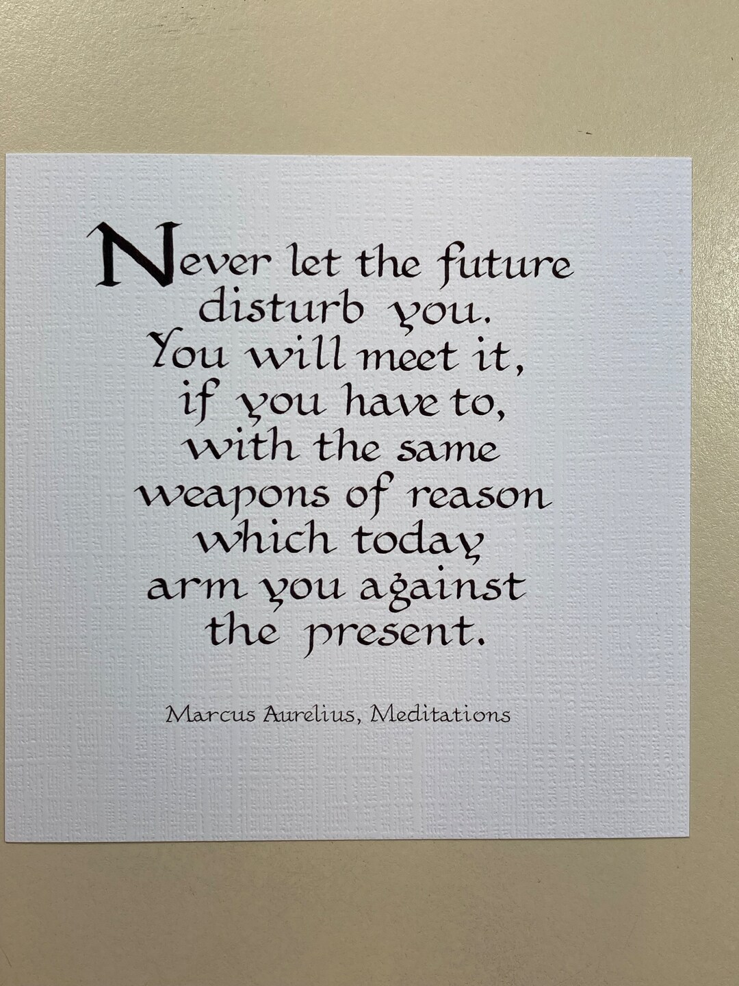 Marcus Aurelius Quote Calligraphy Print 5 X 5 Square Print ...