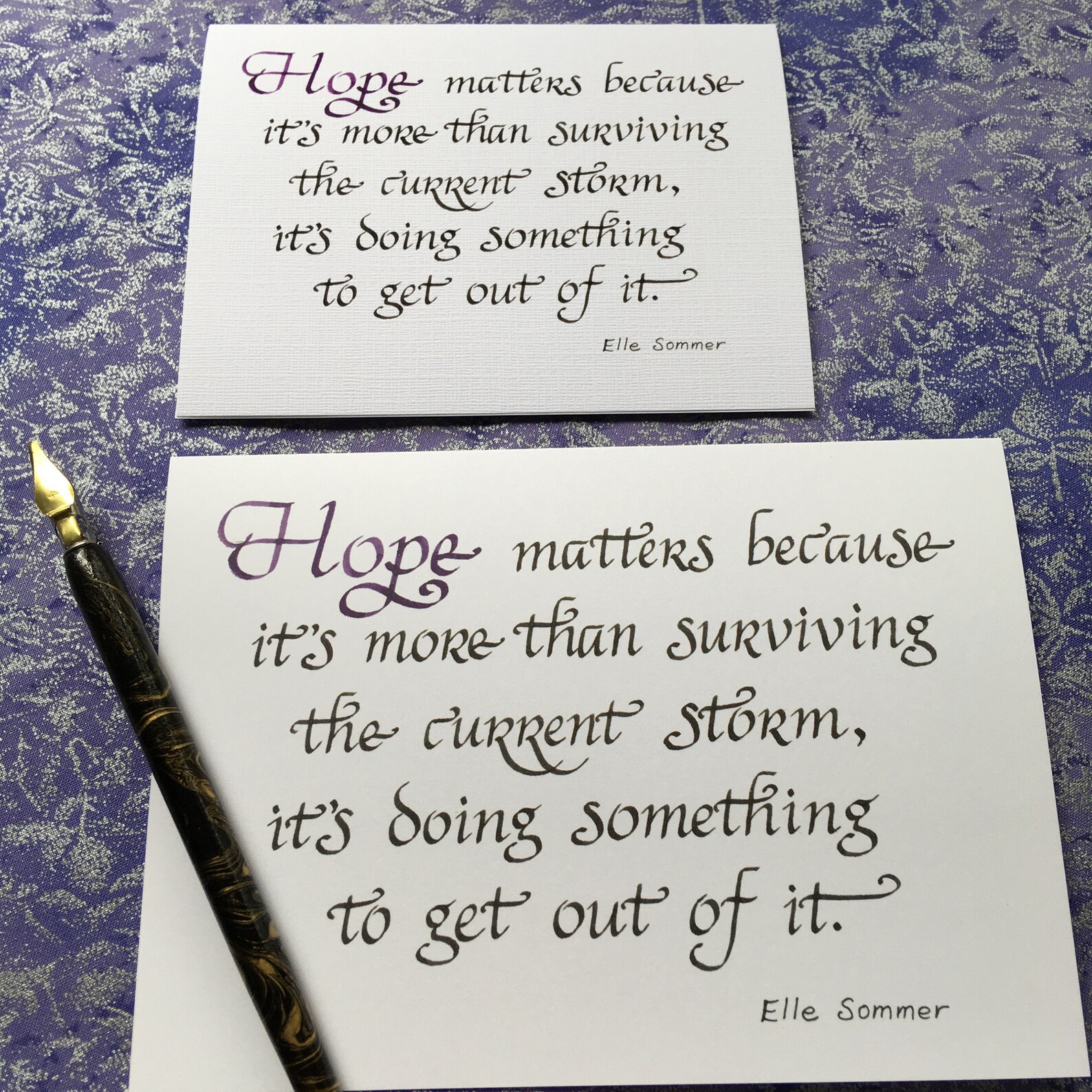 Hope Calligraphy Card 4.25 X 5.5 Hope Quote | Etsy