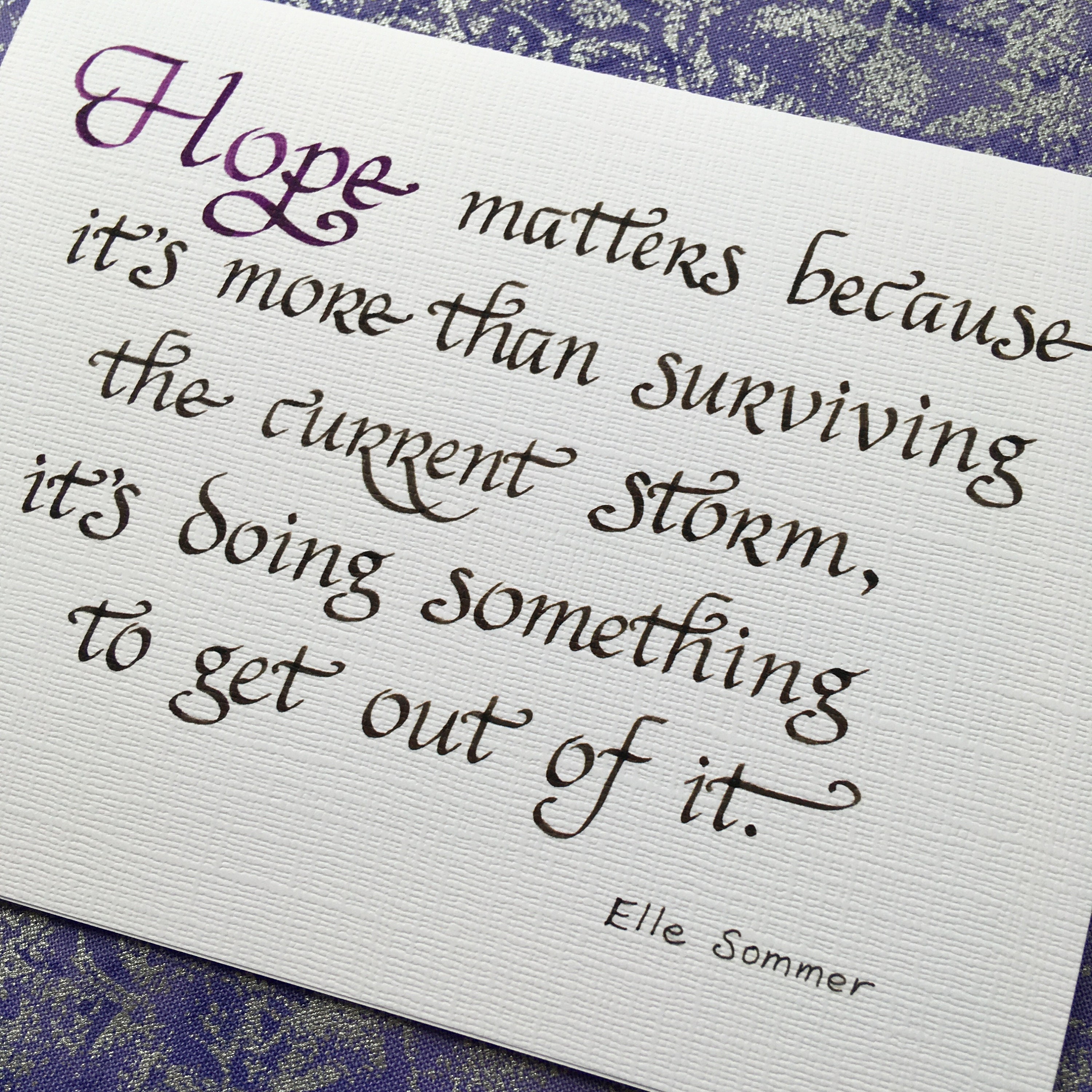 Hope Calligraphy Card 4.25 X 5.5 Hope Quote - Etsy