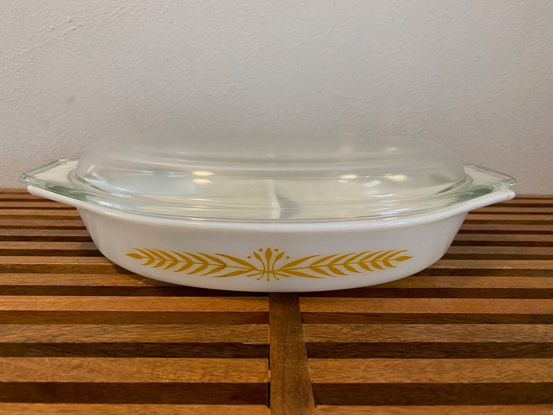 Pyrex Royal Wheat Divided Serving Dish - Etsy