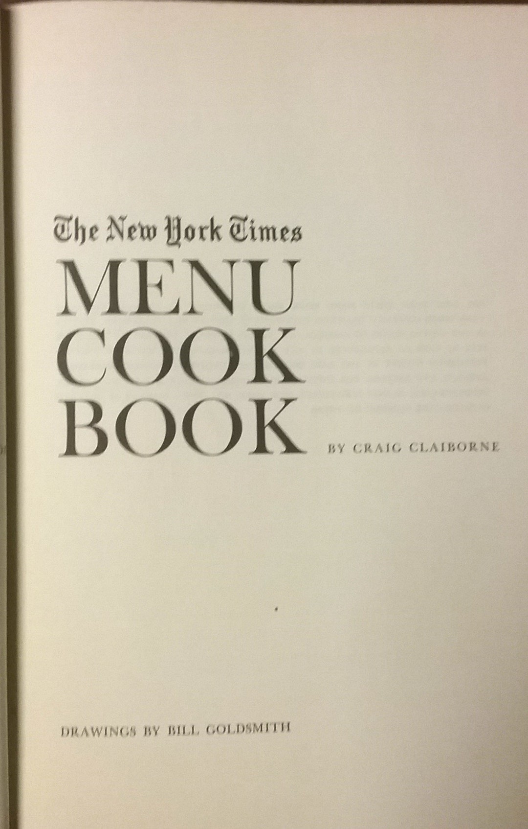The York Times Menu Cook Book-craig Clairborne-1966 - Etsy