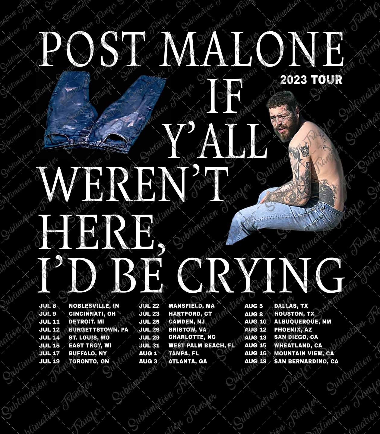 Post Malone Png, Post Malone If Y'all Weren't Here I'd Be Crying Png ...