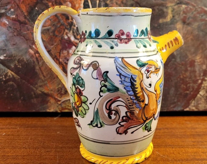 Deruta Pitcher - Italian Faience - Handpainted Raffaellesco Pattern ...