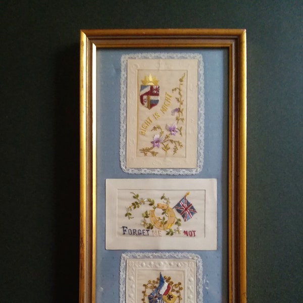 Embroidered Silk Postcard - Etsy