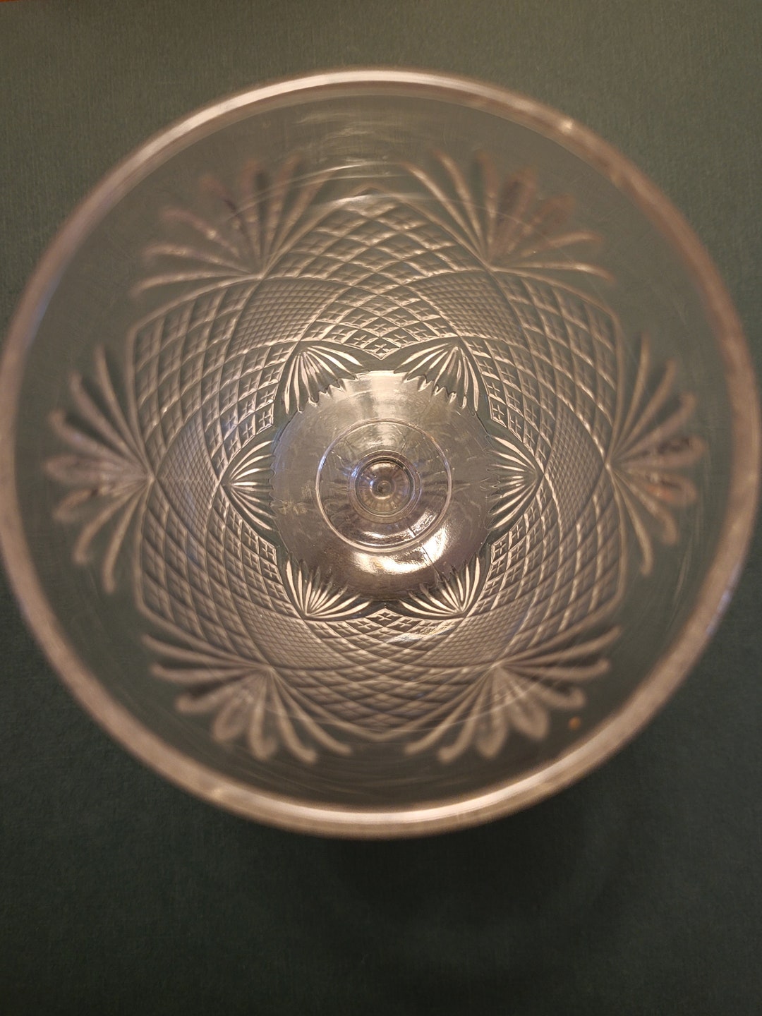 ABP Pressed Glass Water Goblet - Clear Glass Goblet 5 3/4 Inches Tall ...