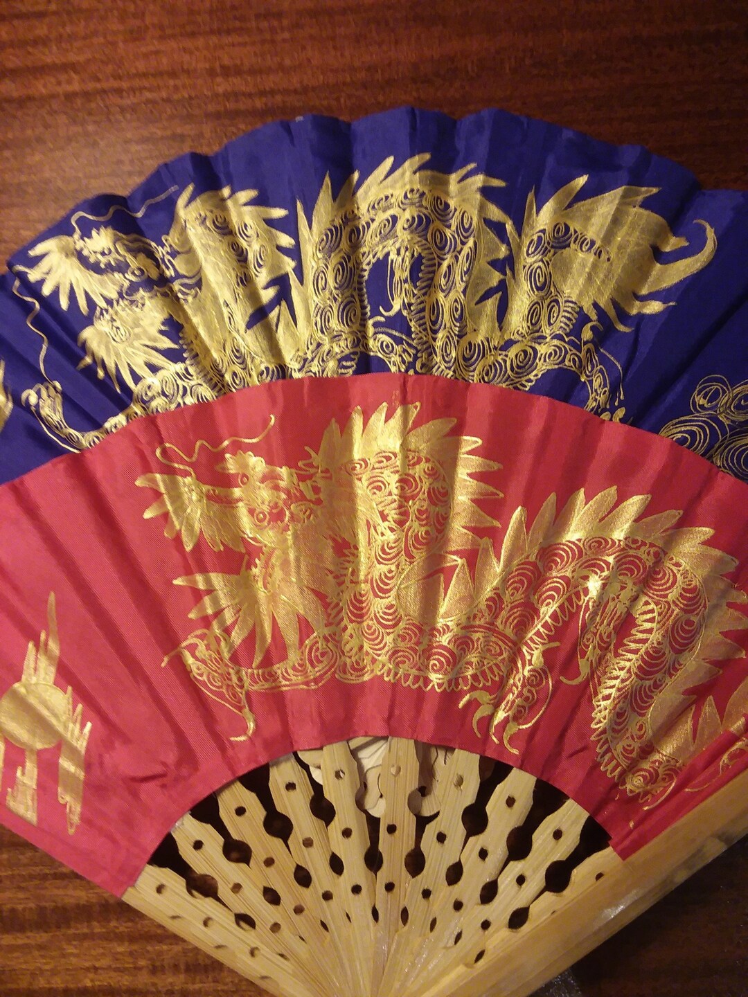 Chinese Dragon Folding Hand Fans - Purchased Beijing - Gold Dragon ...