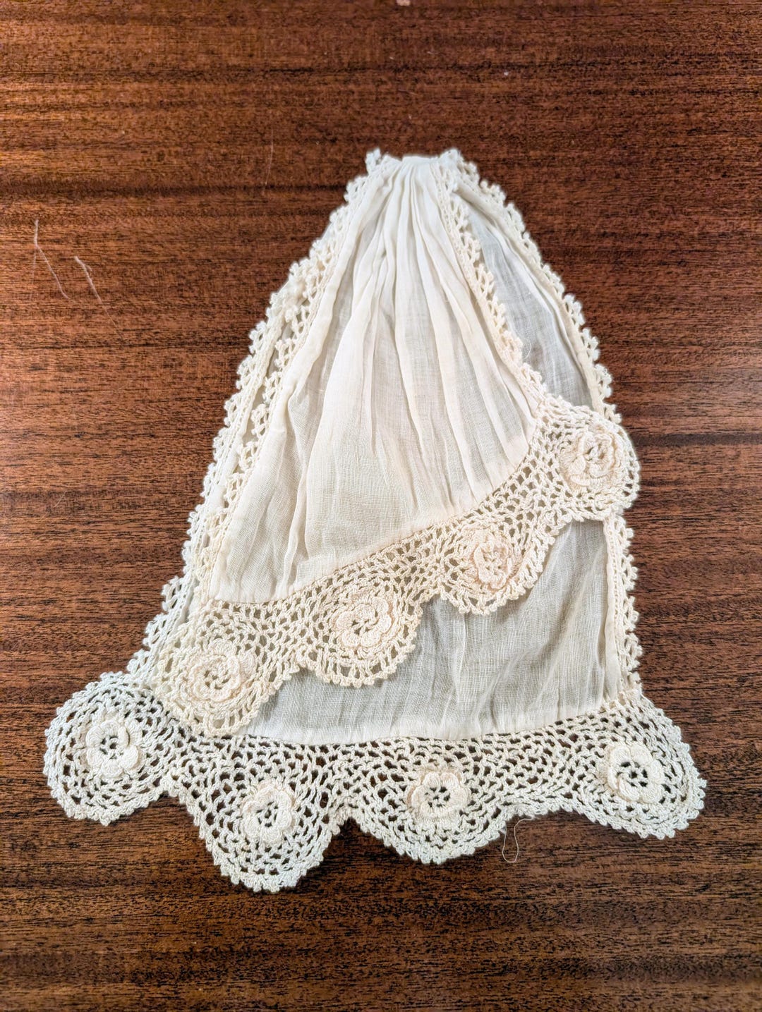 Antique Jabot Two Pieces Finished With Hand Crochet Edging and 3 ...