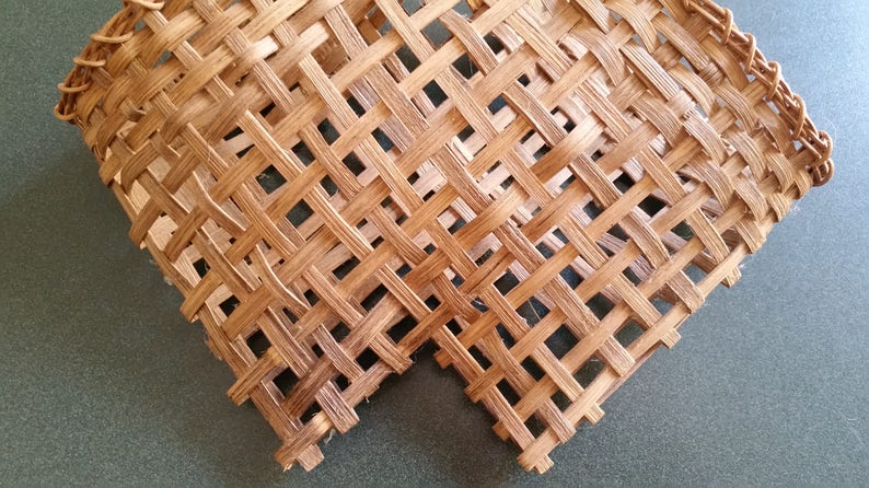 Double Neck Splint Oak Basket With Handle Hand Woven - Etsy