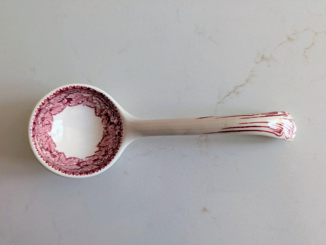 Pink Vista Ladle Solid Piece Mason's Made England, 7 1/2 Inch Long ...