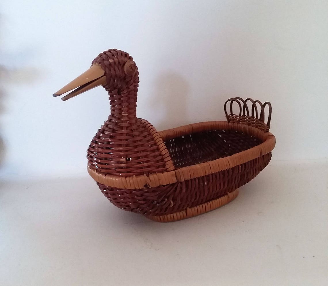 Wicker Duck Basket Storage Display Made in Republic of - Etsy