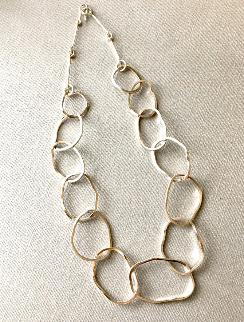Silver Handmade Chain Necklace Large Link Necklace Bold - Etsy