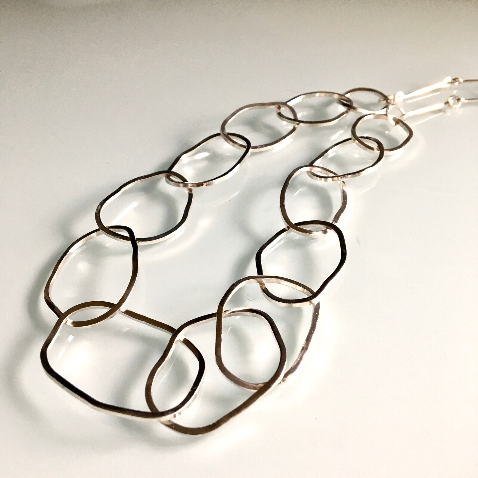 Silver Handmade Chain Necklace Large Link Necklace Bold - Etsy