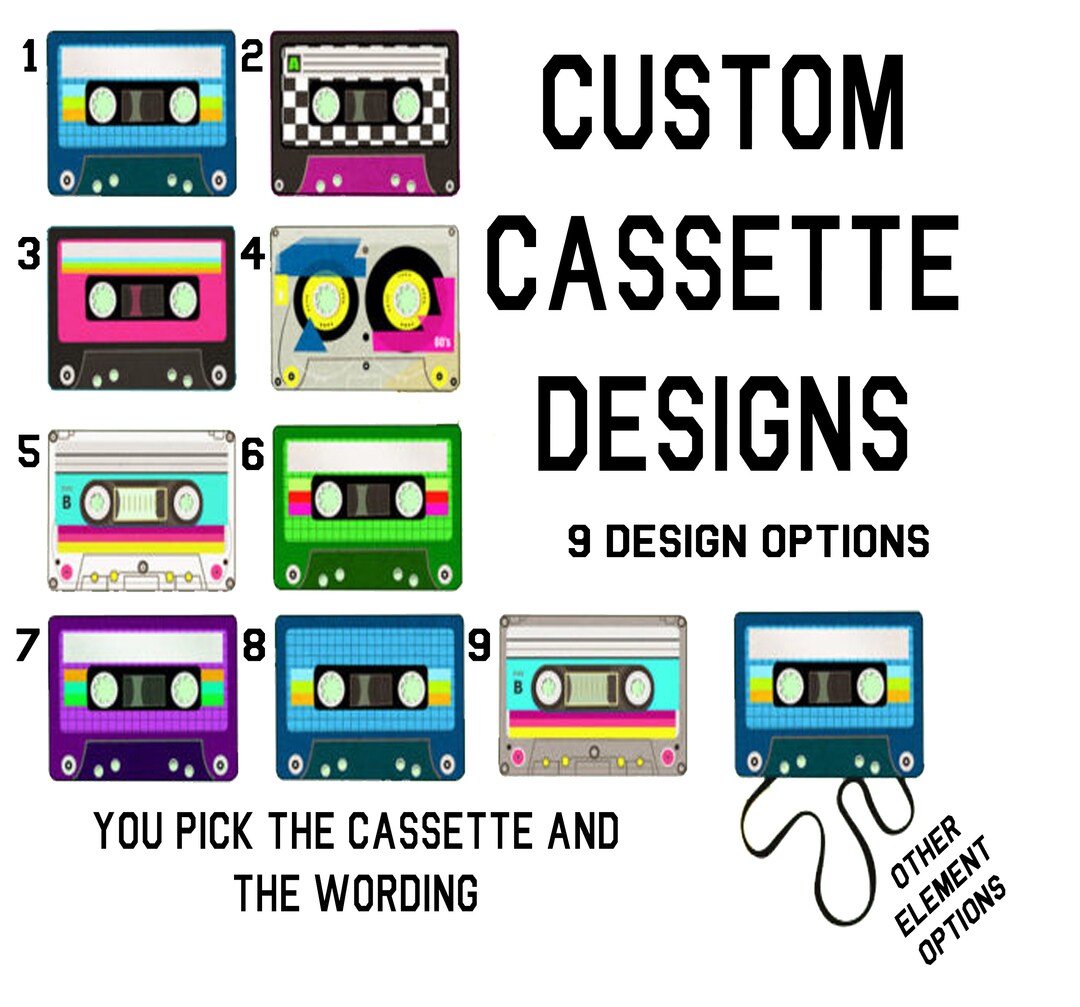 Custom Cassette Designs 9 Options - Etsy