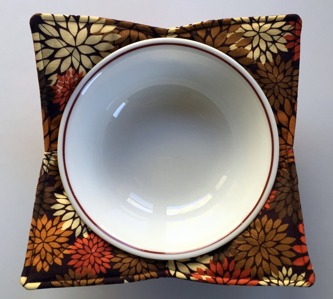 Floral Bowl Cozy, Autumn Mum Microwave Pot Holder - Etsy