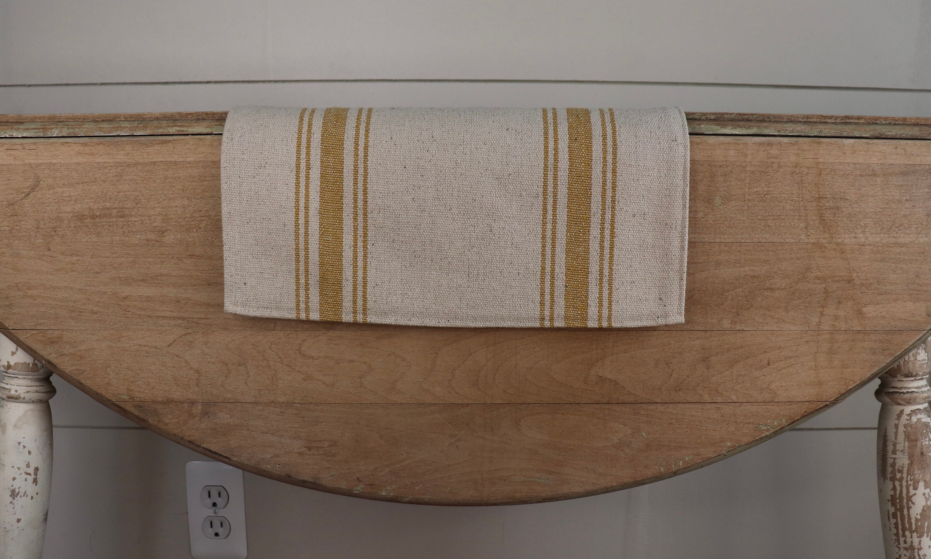 Grain Sack Table Runner | Farmhouse Table Runner | Beige Grain Sack ...