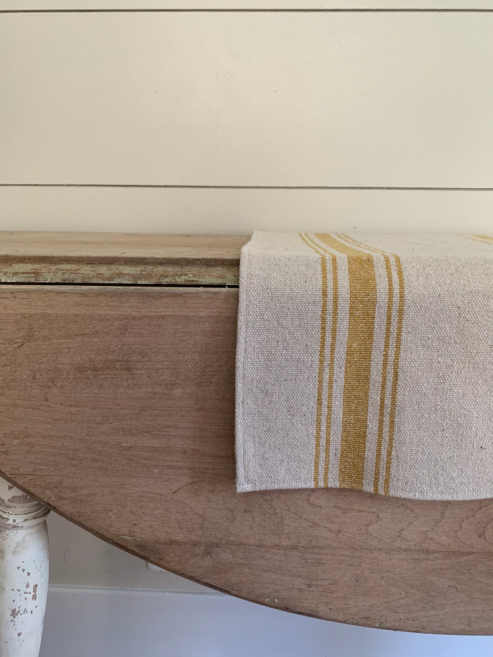 Grain Sack Table Runner | Farmhouse Table Runner | Beige Grain Sack ...